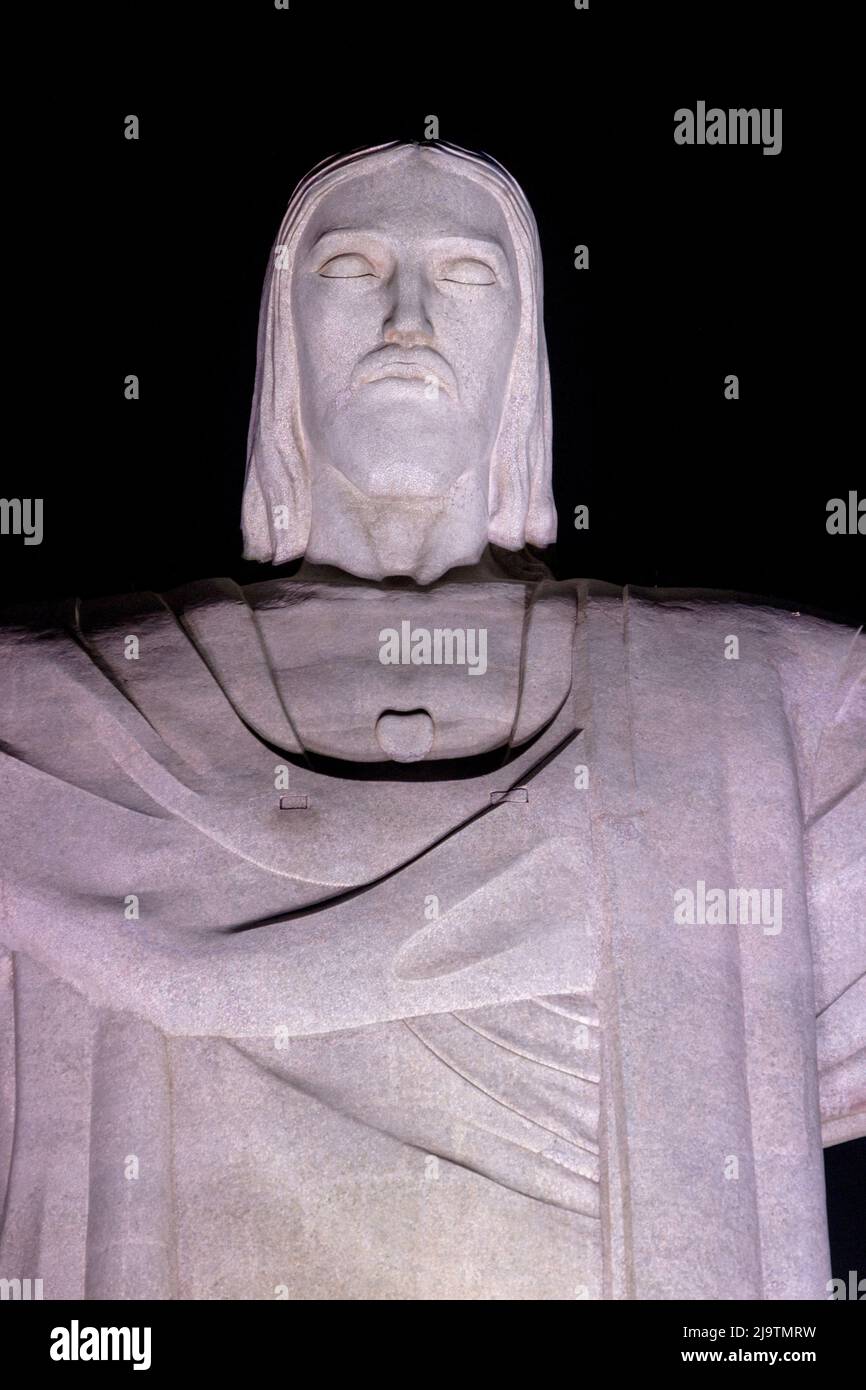 Christ the Redeemer at night in Rio de Janeiro, Brazil - July 27, 2021 ...