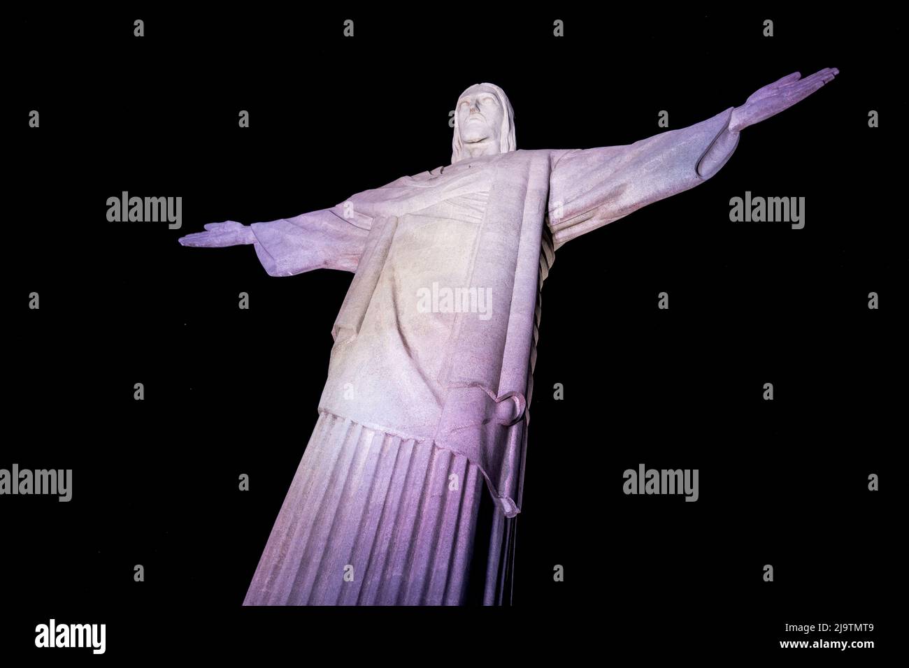 Christ the Redeemer at night in Rio de Janeiro, Brazil - July 27, 2021 ...