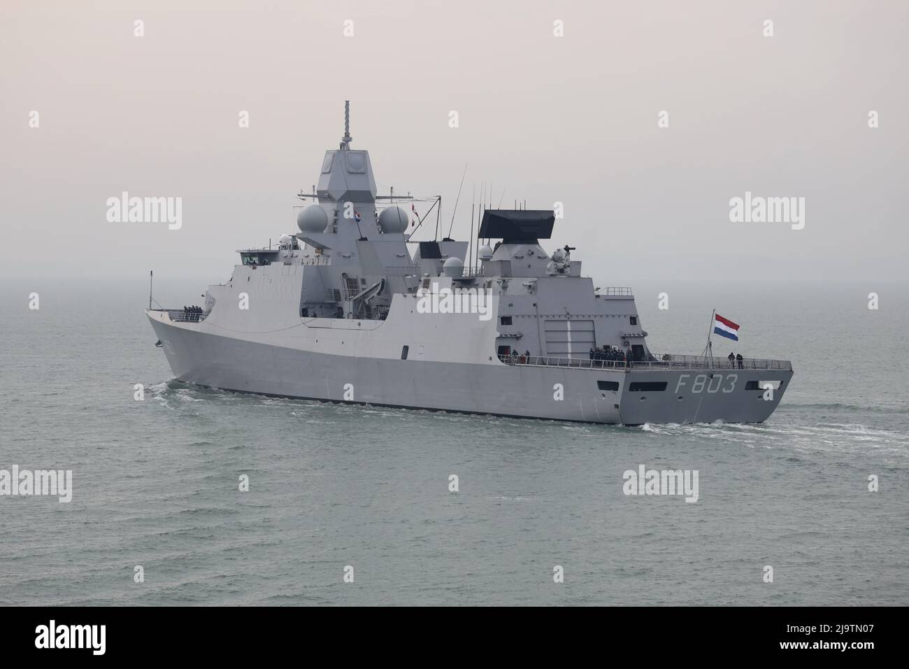 Visibility in the Solent is poor as the Royal Netherlands Navy frigate ...