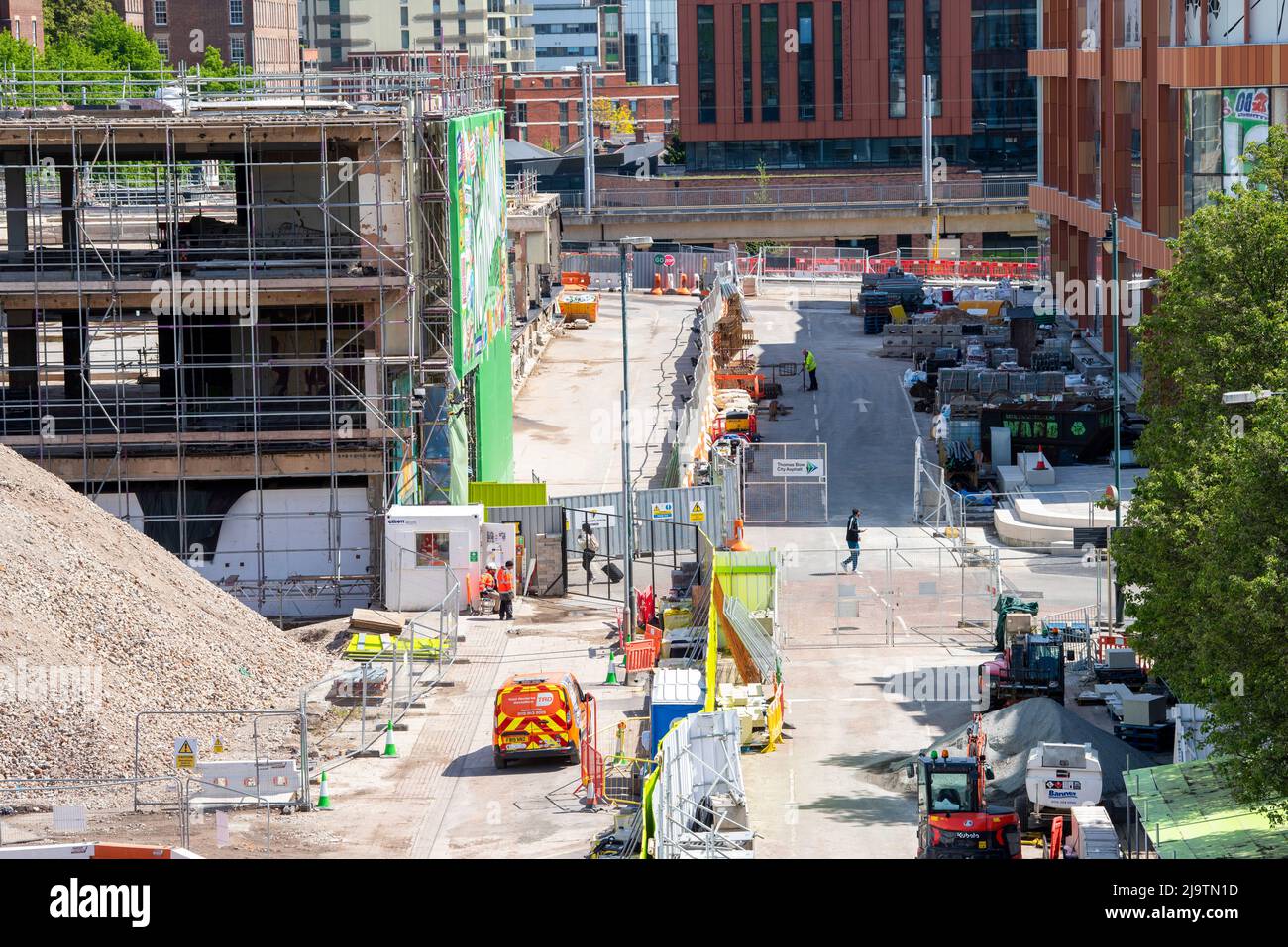 Demolition of the old Broadmarsh Shopping Centre in Nottingham City ...