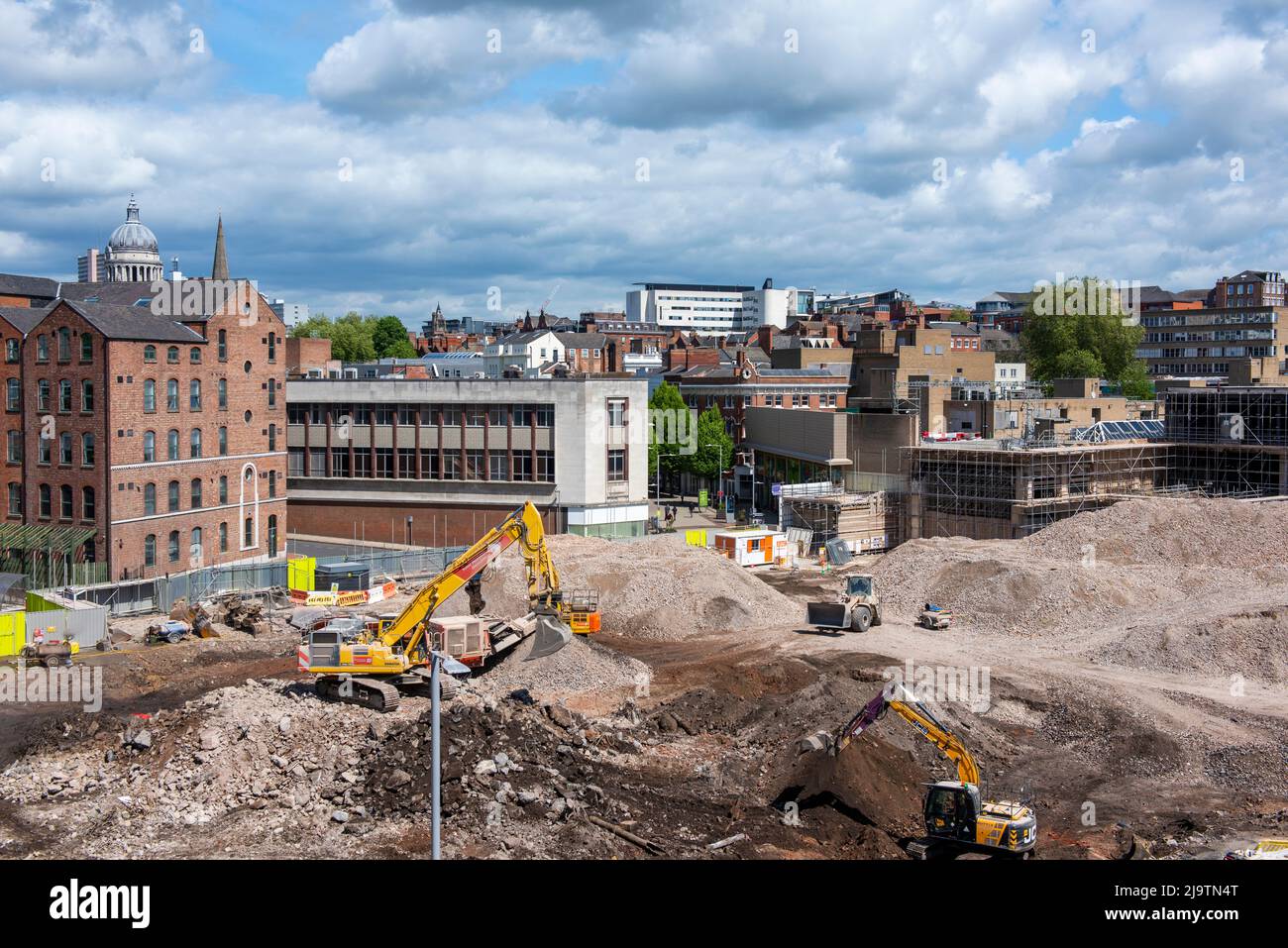 Demolition of the old Broadmarsh Shopping Centre in Nottingham City ...