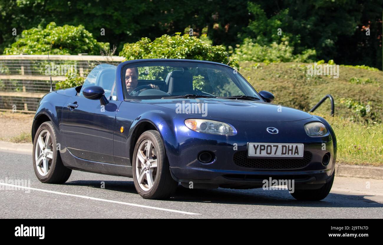 2005 blue open top Mazda MX5 Stock Photo - Alamy