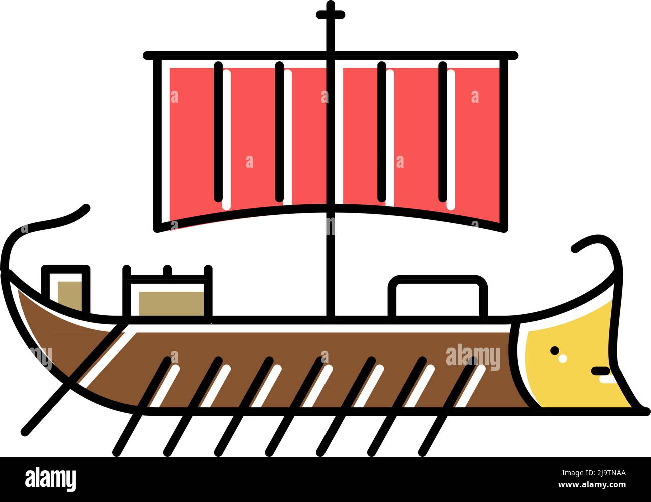 ship ancient rome color icon vector illustration Stock Vector Image ...