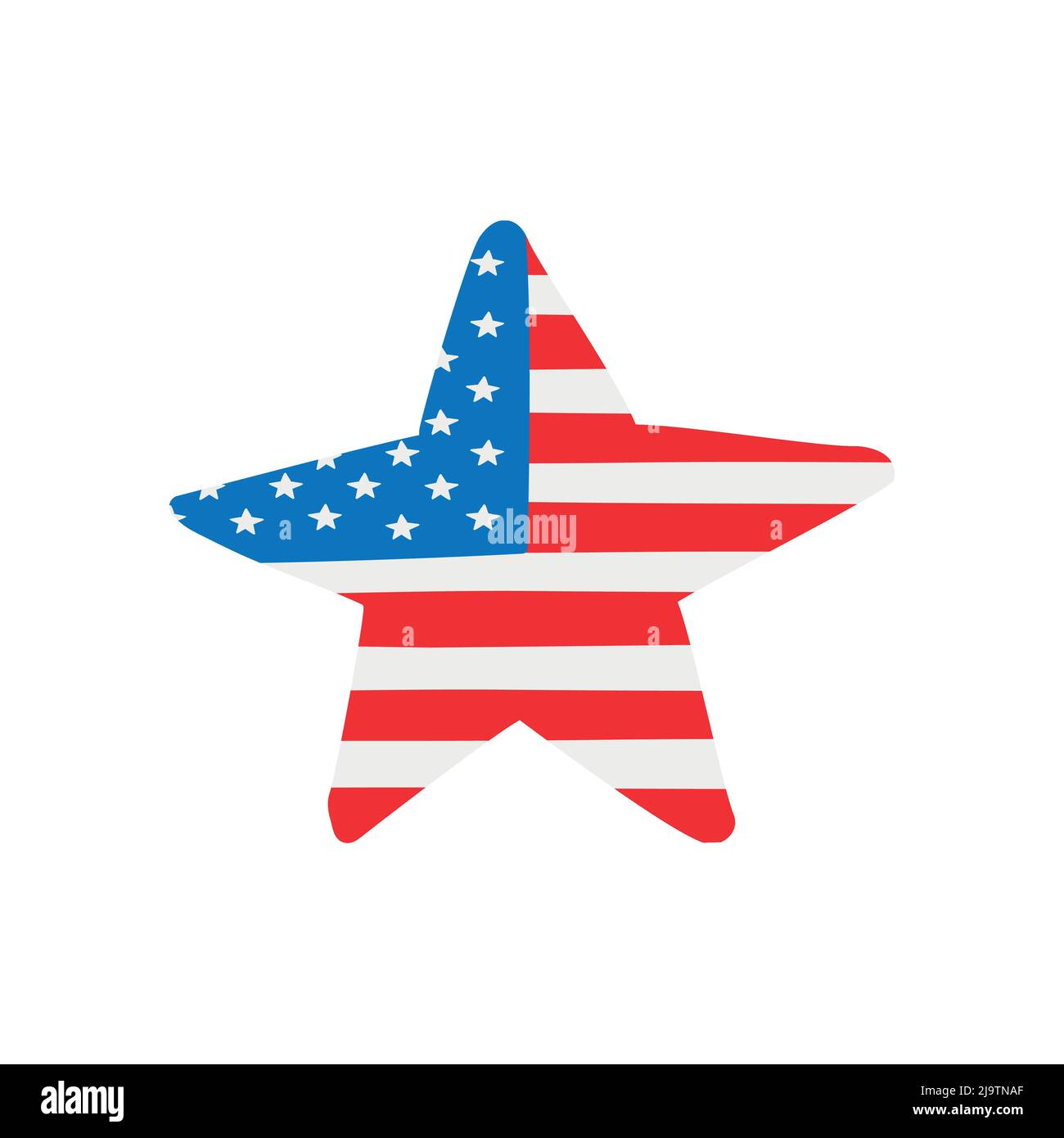 Vector hand drawn sketch doodle American USA flag stars isolated on ...