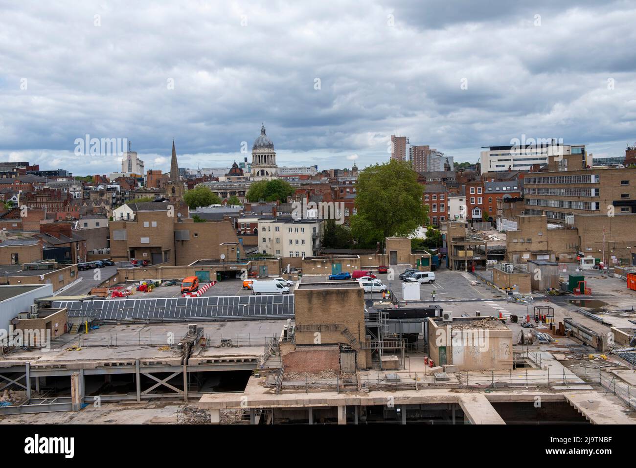 Demolition of the old Broadmarsh Shopping Centre in Nottingham City ...