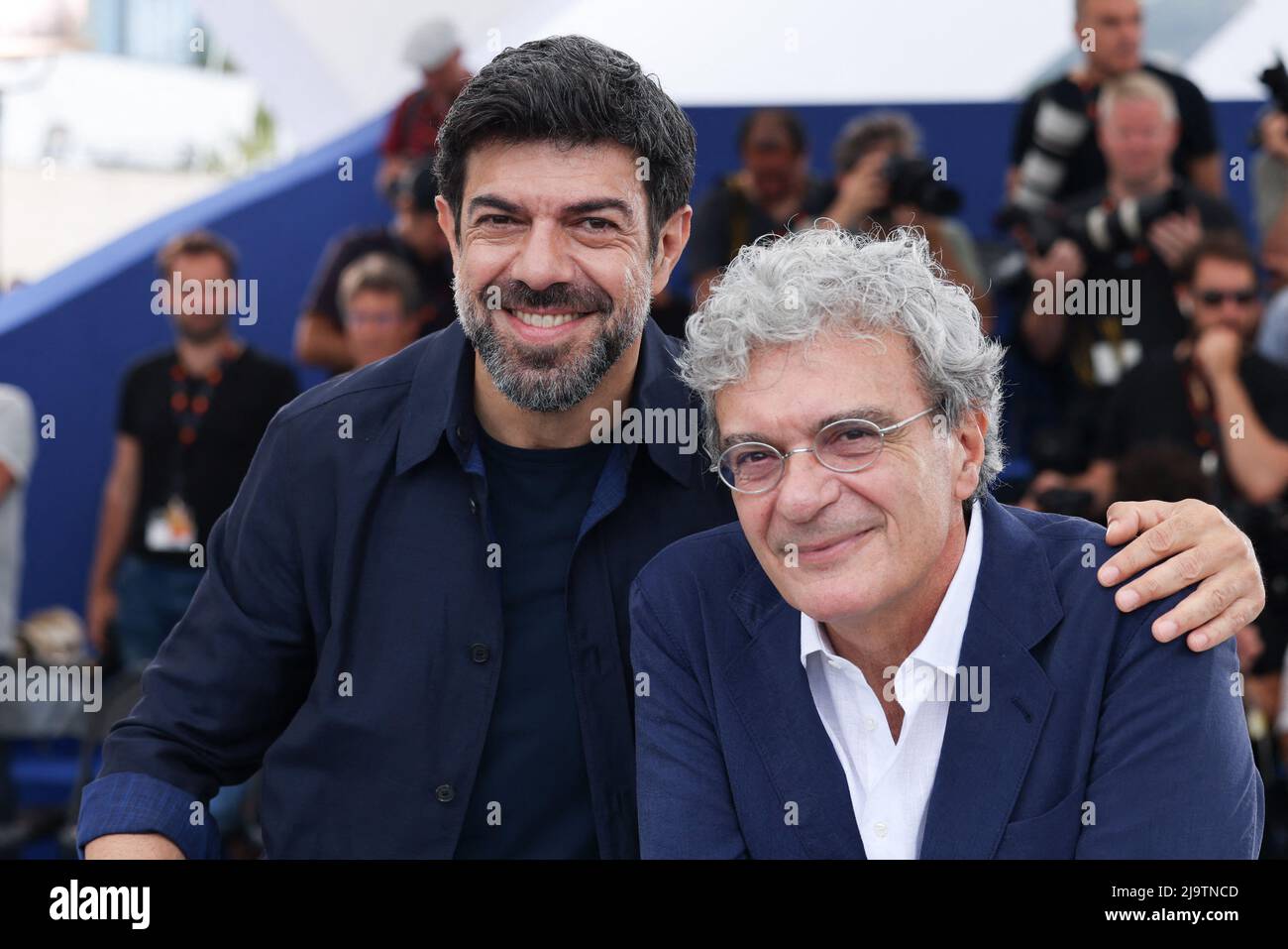 Director Mario Martone and Pierfrancesco Favino attend the photocall ...