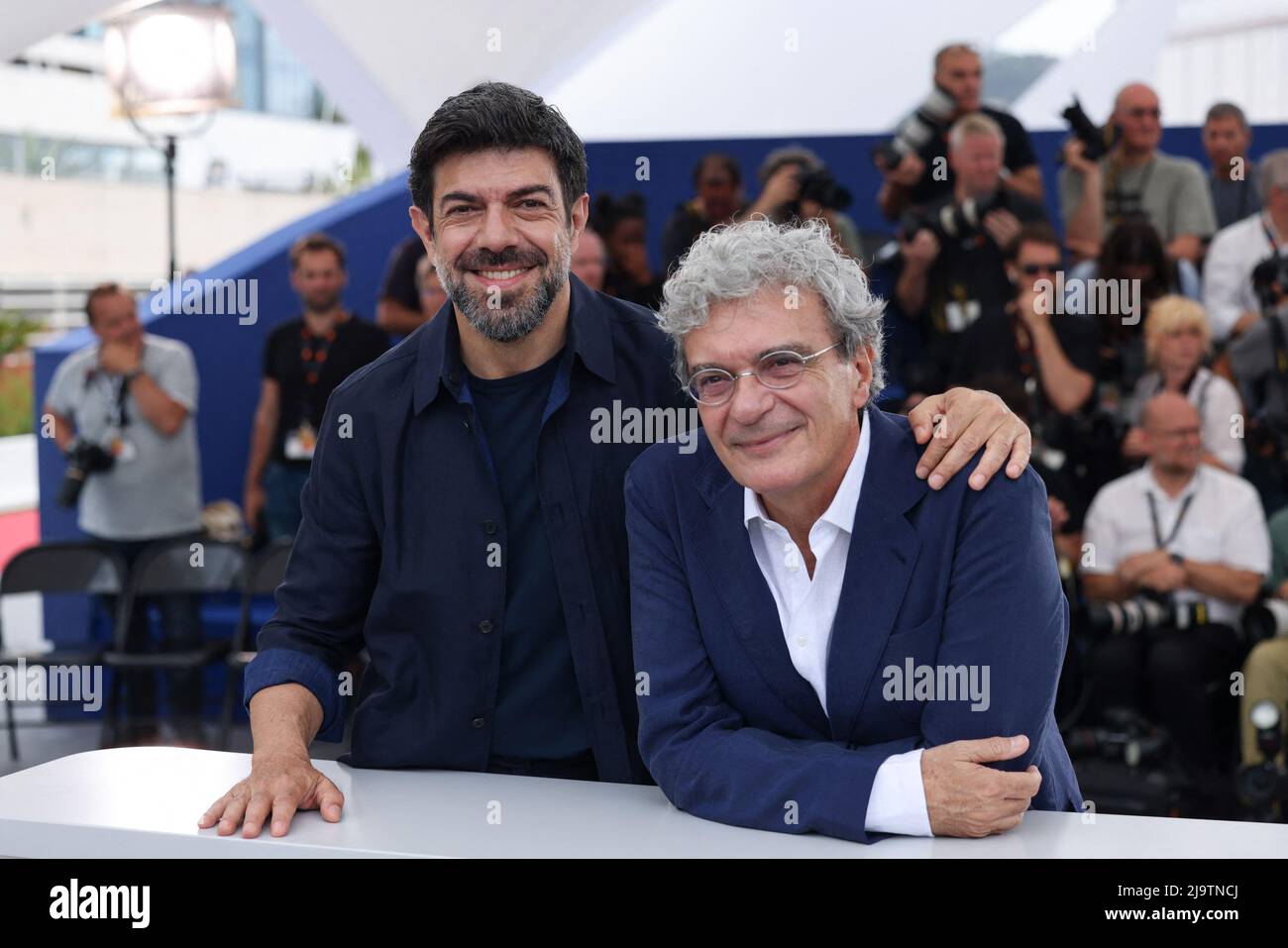 Director Mario Martone and Pierfrancesco Favino attend the photocall ...