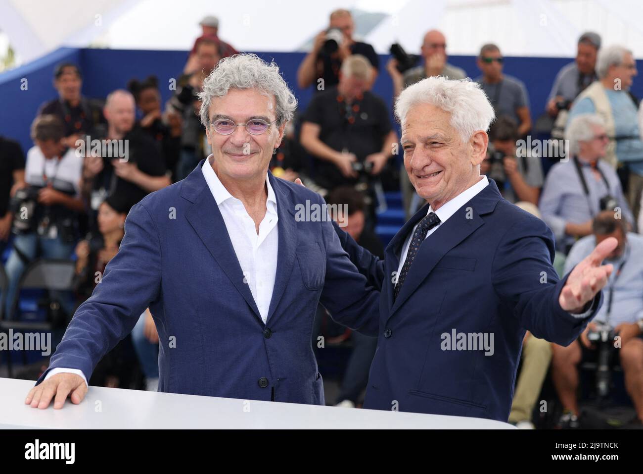 Nello Mascia and Director Mario Martone attend the photocall for ...