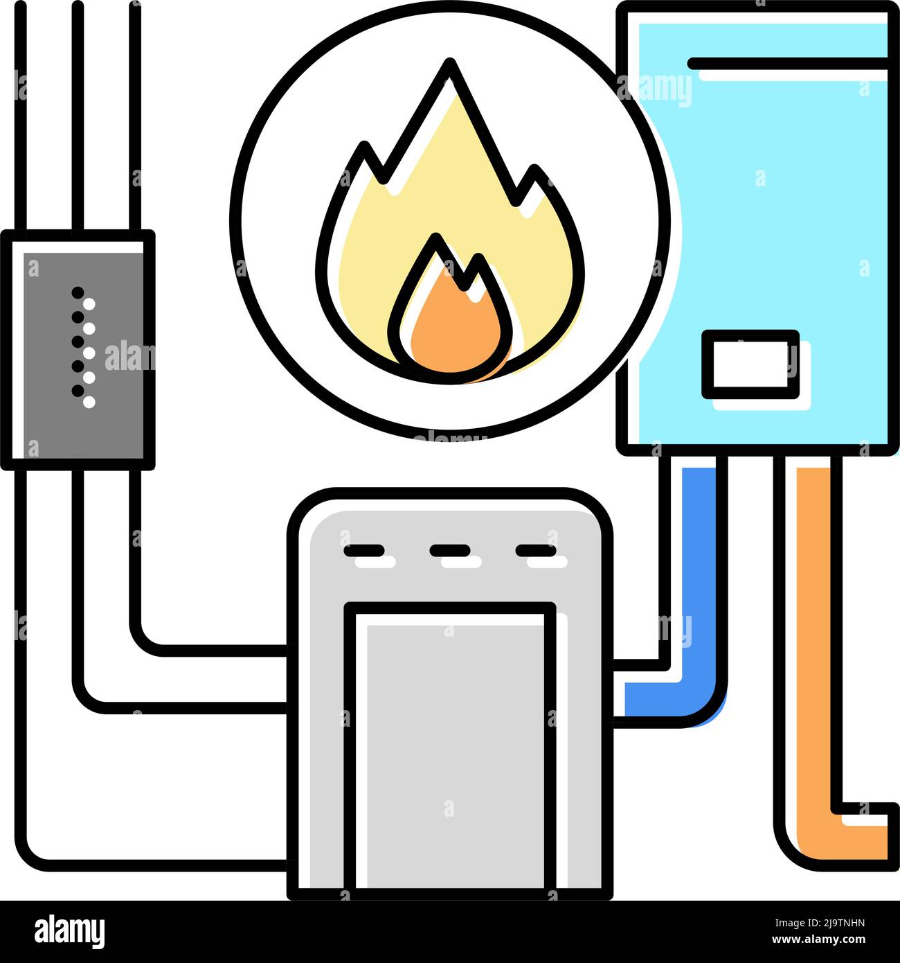 heating system color icon vector illustration Stock Vector Image & Art ...