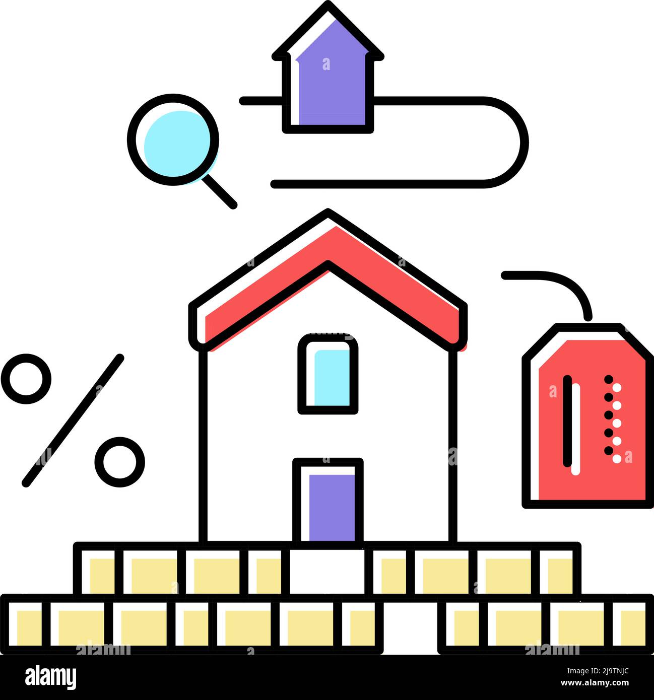 real estate taxes color icon vector illustration Stock Vector Image ...