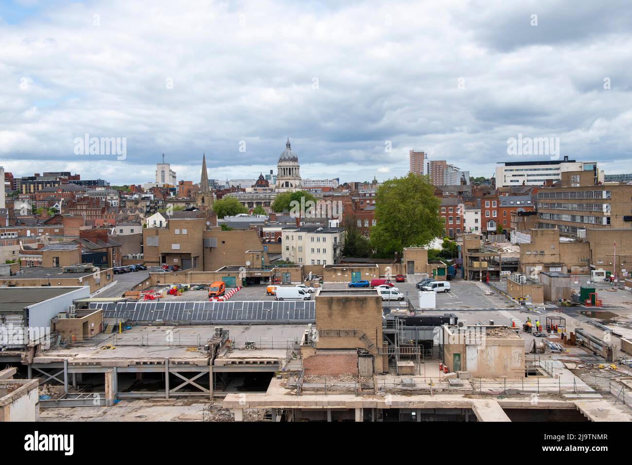 Demolition of the old Broadmarsh Shopping Centre in Nottingham City ...