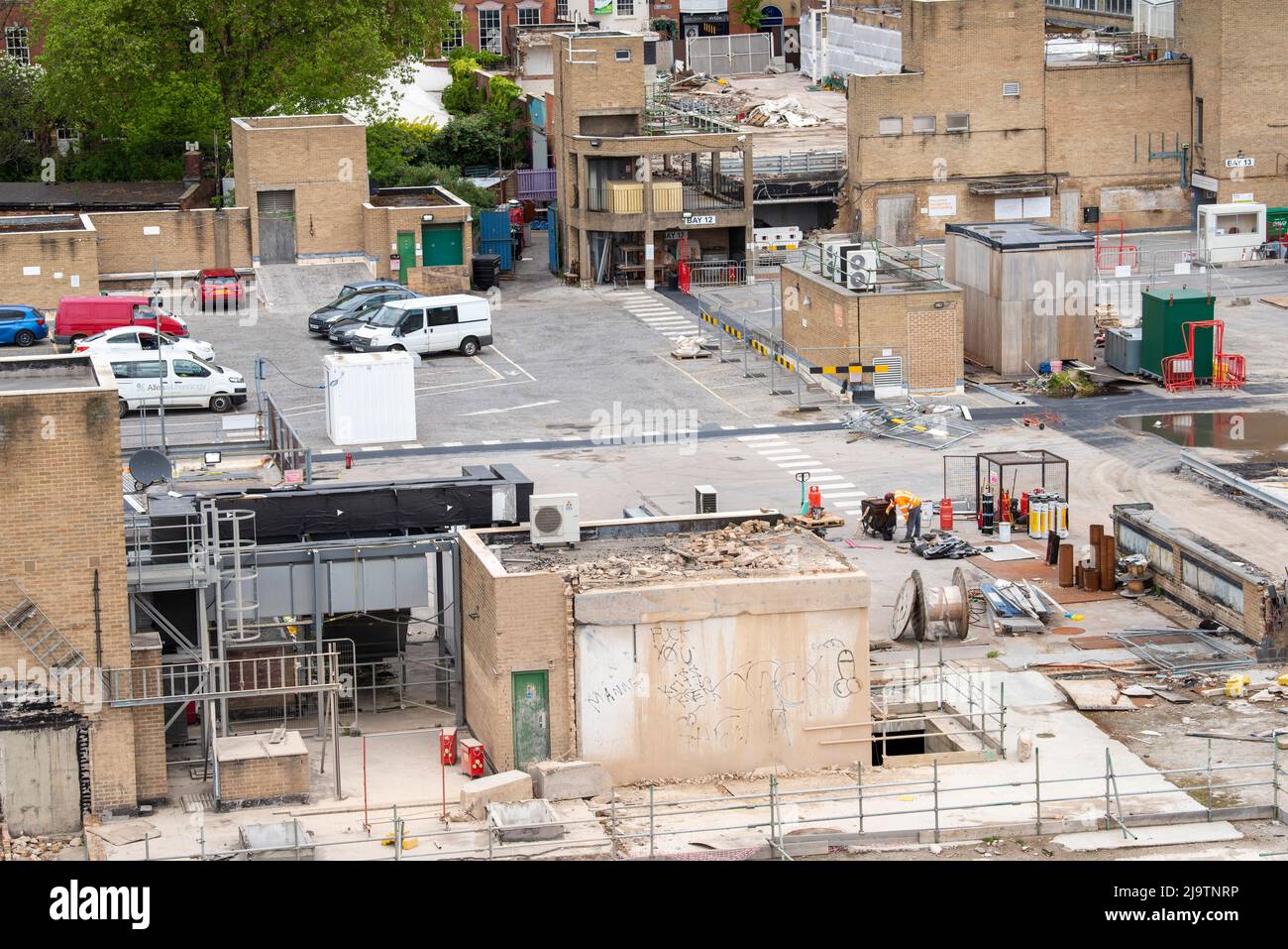 Demolition of the old Broadmarsh Shopping Centre in Nottingham City ...