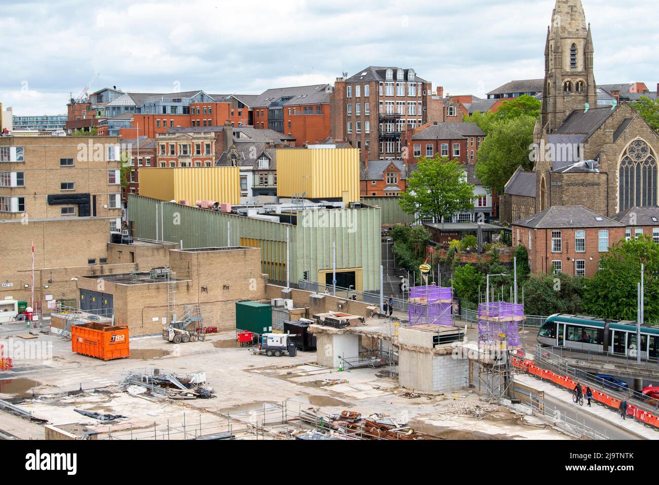 Demolition of the old Broadmarsh Shopping Centre in Nottingham City ...