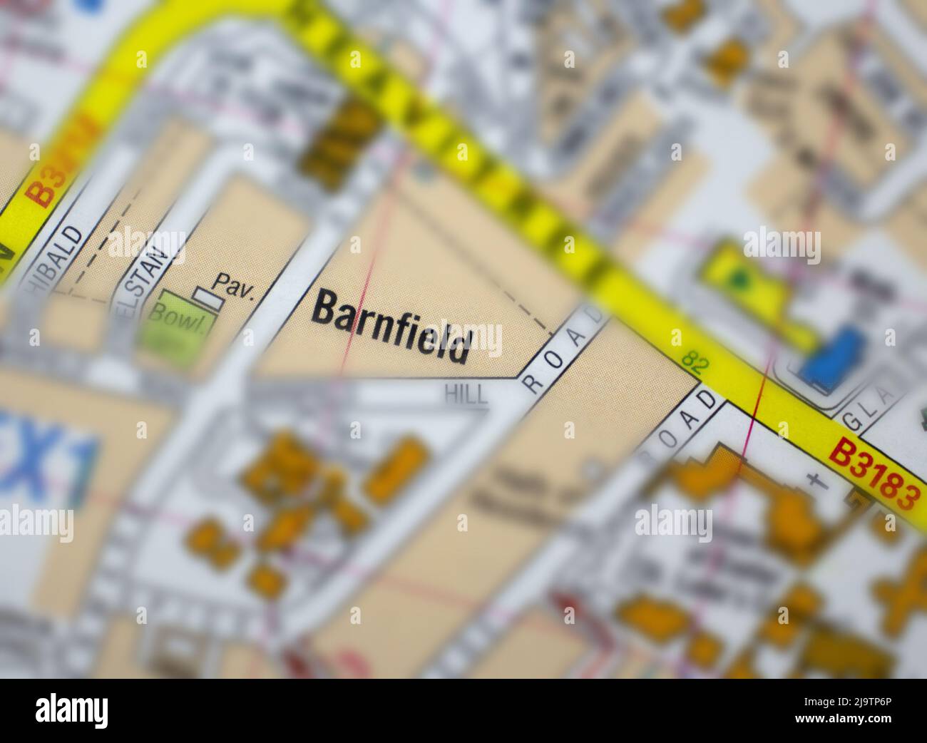 Barnfield - Exeter, Devon, United Kingdom colour atlas map town name ...