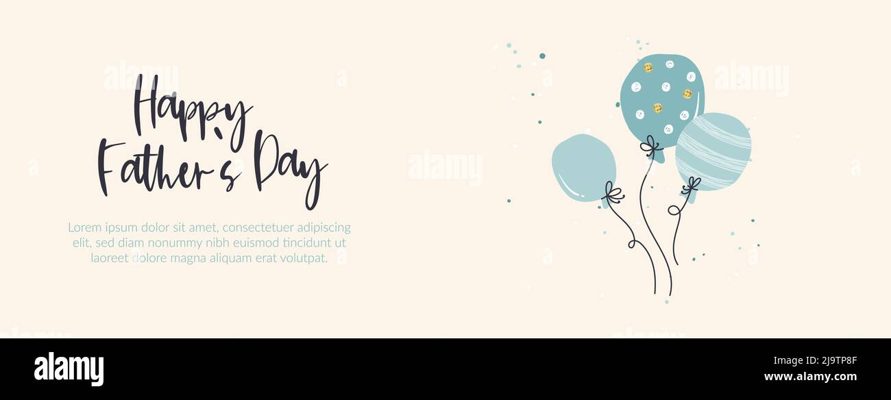 Cute Father's Day design, hand drawn doodles, gift boxes, balloons ...