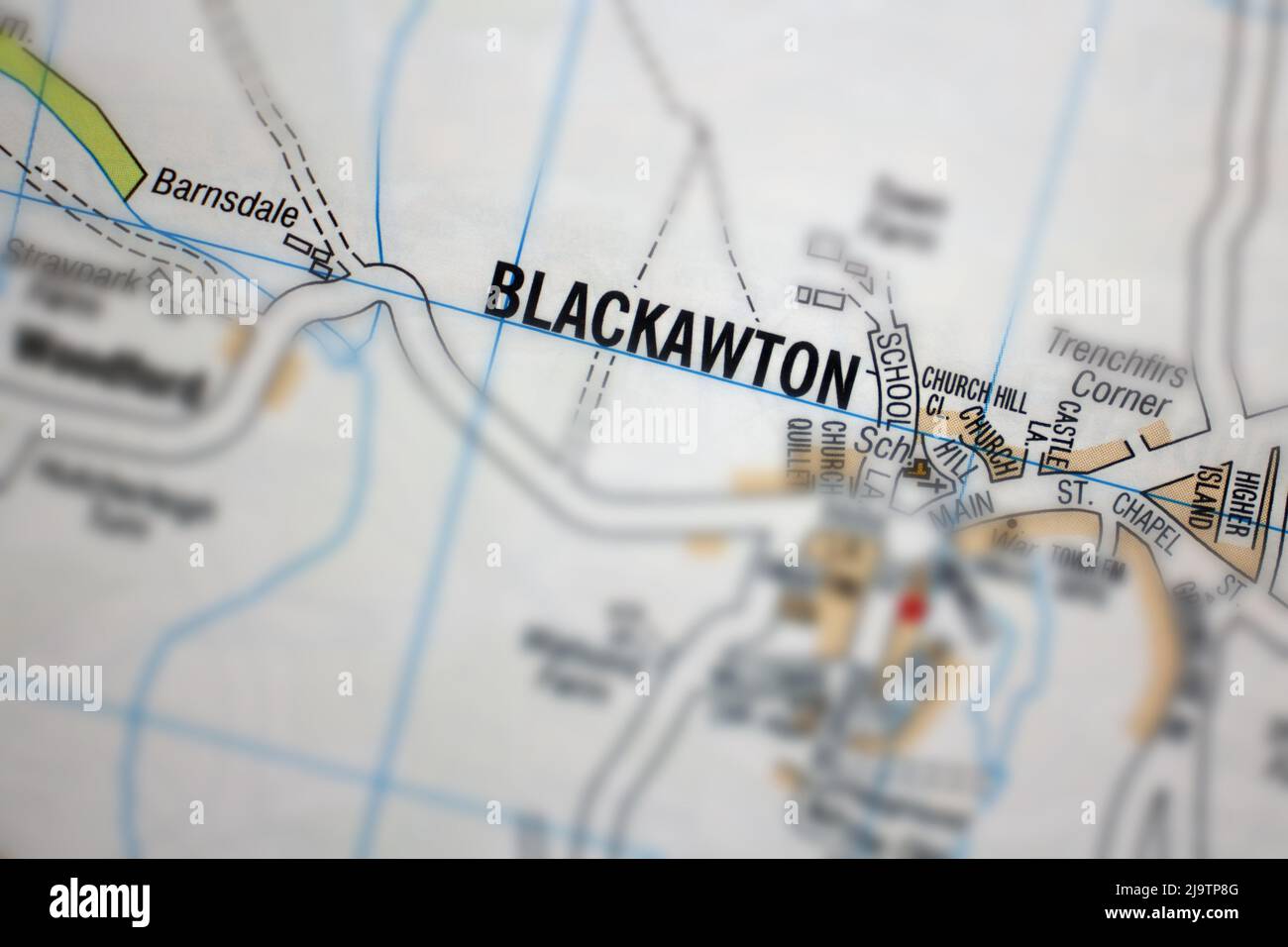 Blackawton, Devon, United Kingdom colour atlas map Stock Photo - Alamy