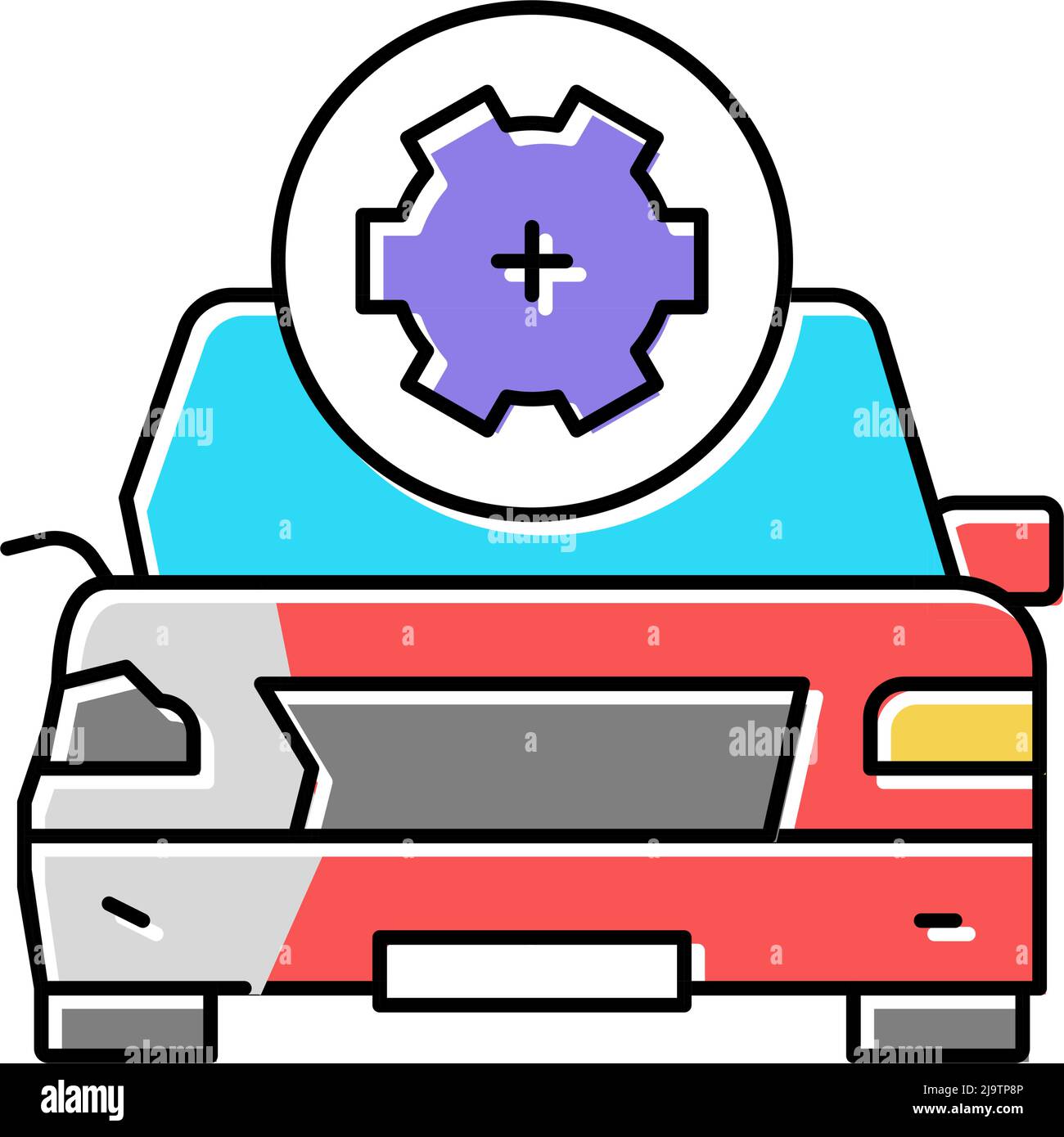 body damage repair color icon vector illustration Stock Vector Image ...