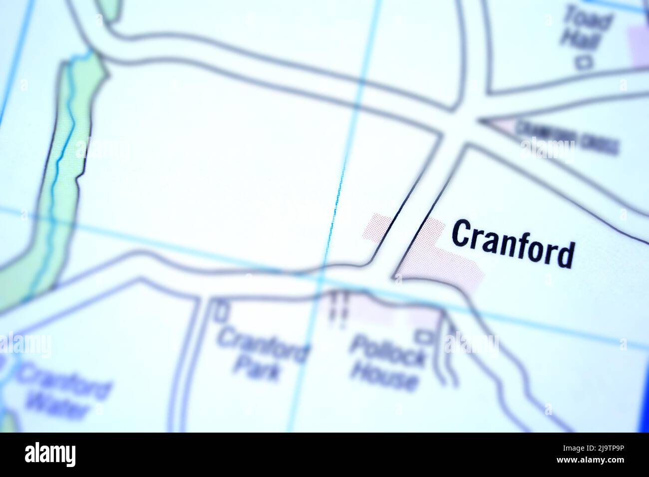 Cranford village - Devon, United Kingdom colour atlas map town name ...