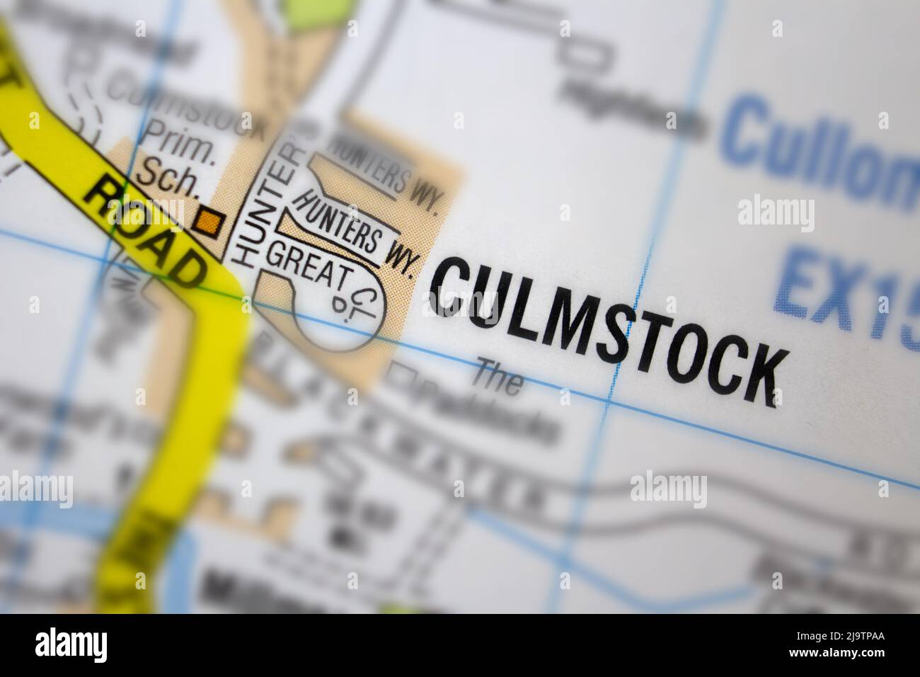 Culmstock village - Devon, United Kingdom colour atlas map town name ...