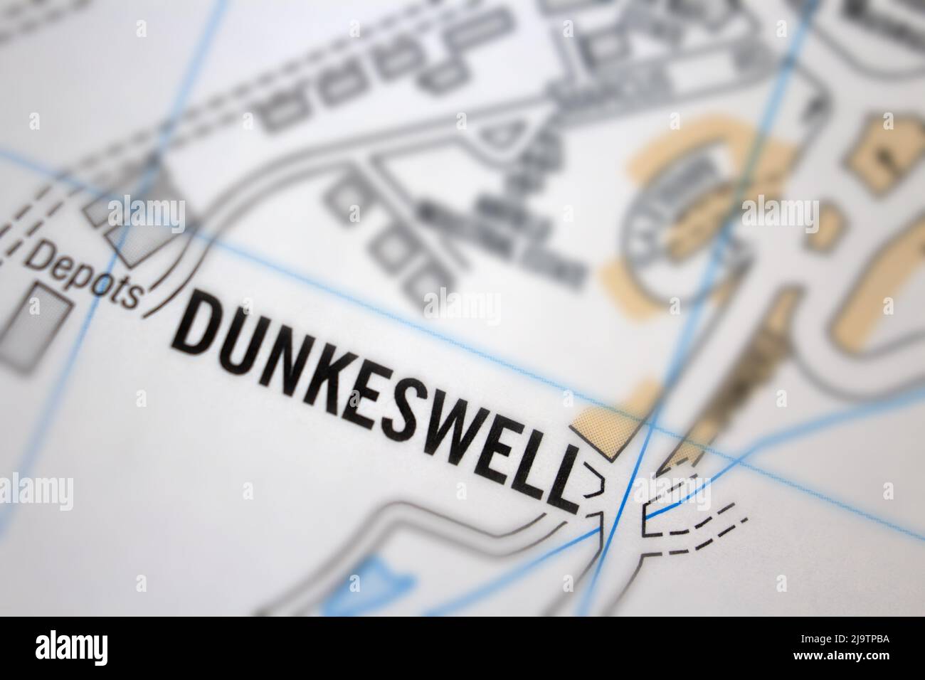 Dunkeswell village - Devon, United Kingdom colour atlas map town name ...