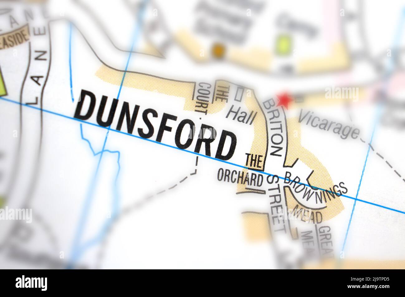 Dunsford village - Devon, United Kingdom colour atlas map town plan and ...