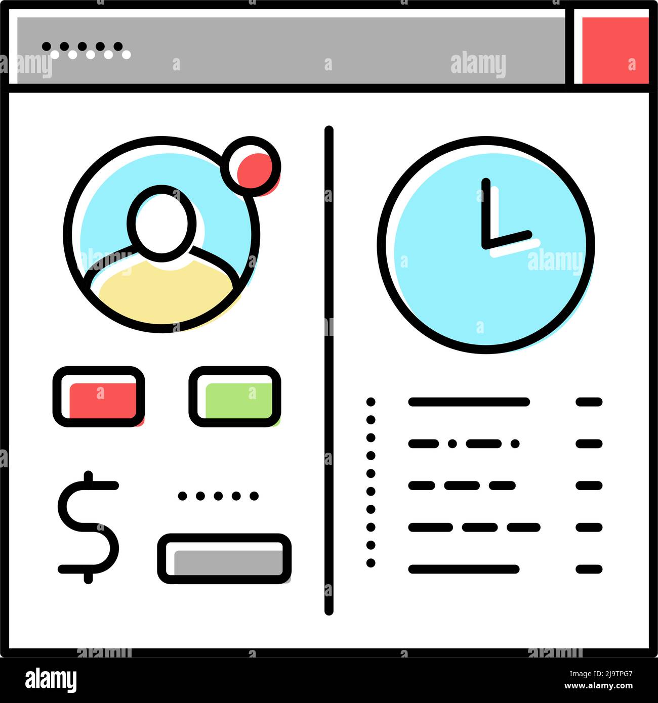 opening temporary account color icon vector illustration Stock Vector ...