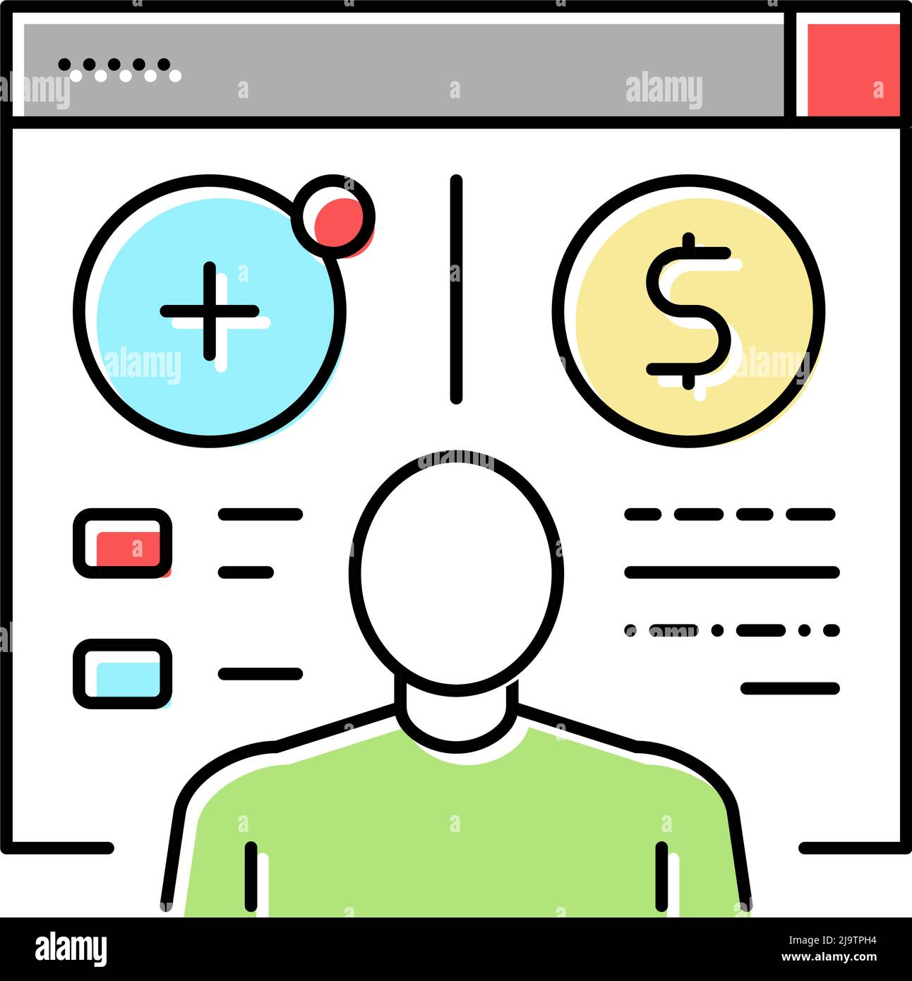 opening customer accounts color icon vector illustration Stock Vector ...