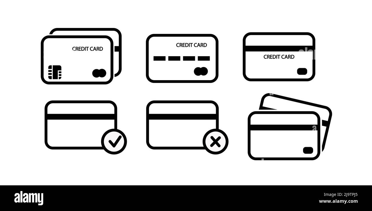 Credit card icons white Stock Vector Images - Alamy