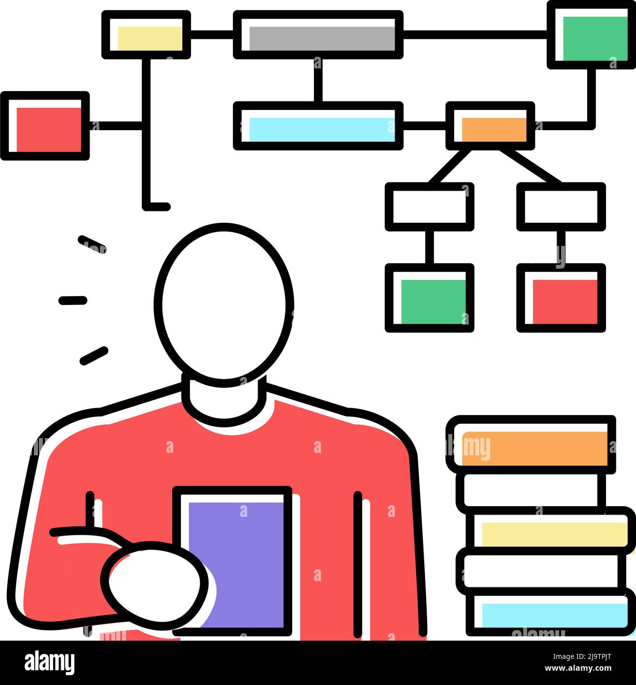 learning algorithm color icon vector illustration Stock Vector Image ...