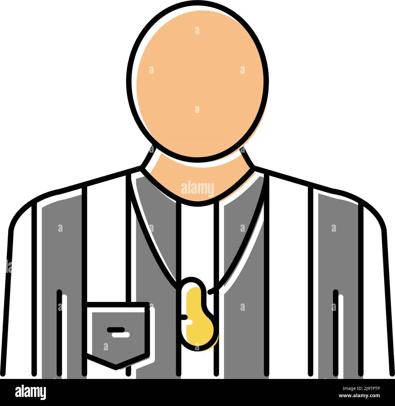 arbitrator judge or referee soccer color icon vector illustration Stock ...