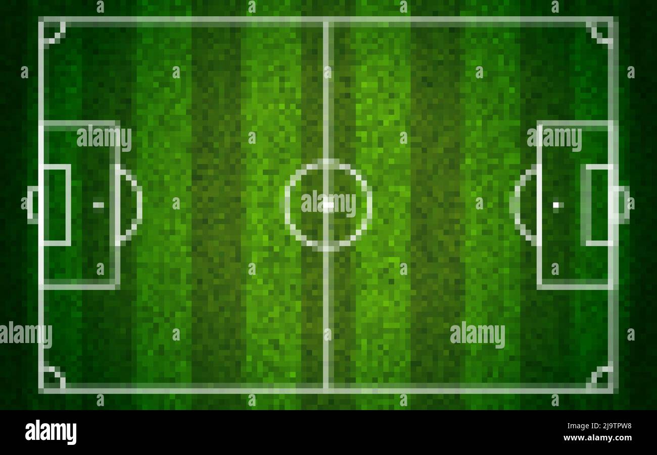 Soccer field background top view with grass texture. Sport playground ...