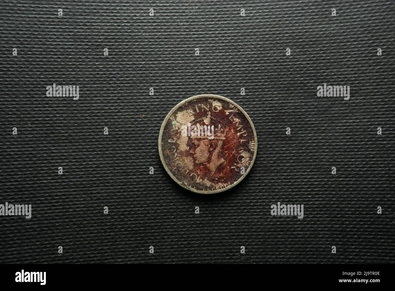 1/4 Rupee coin dated 1944, India, Front view, King George, Silver ...