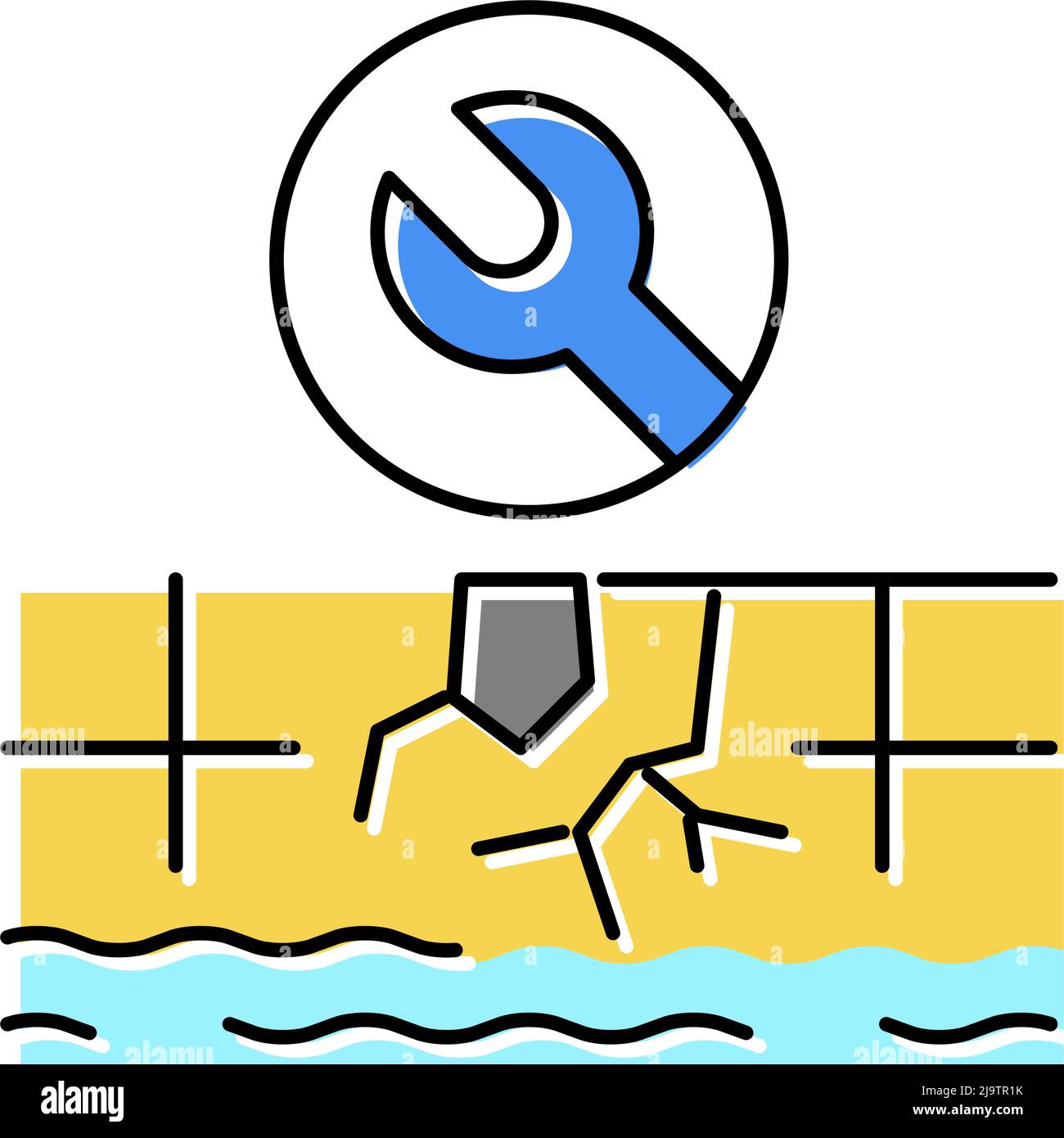 pool repair services color icon vector illustration Stock Vector Image ...