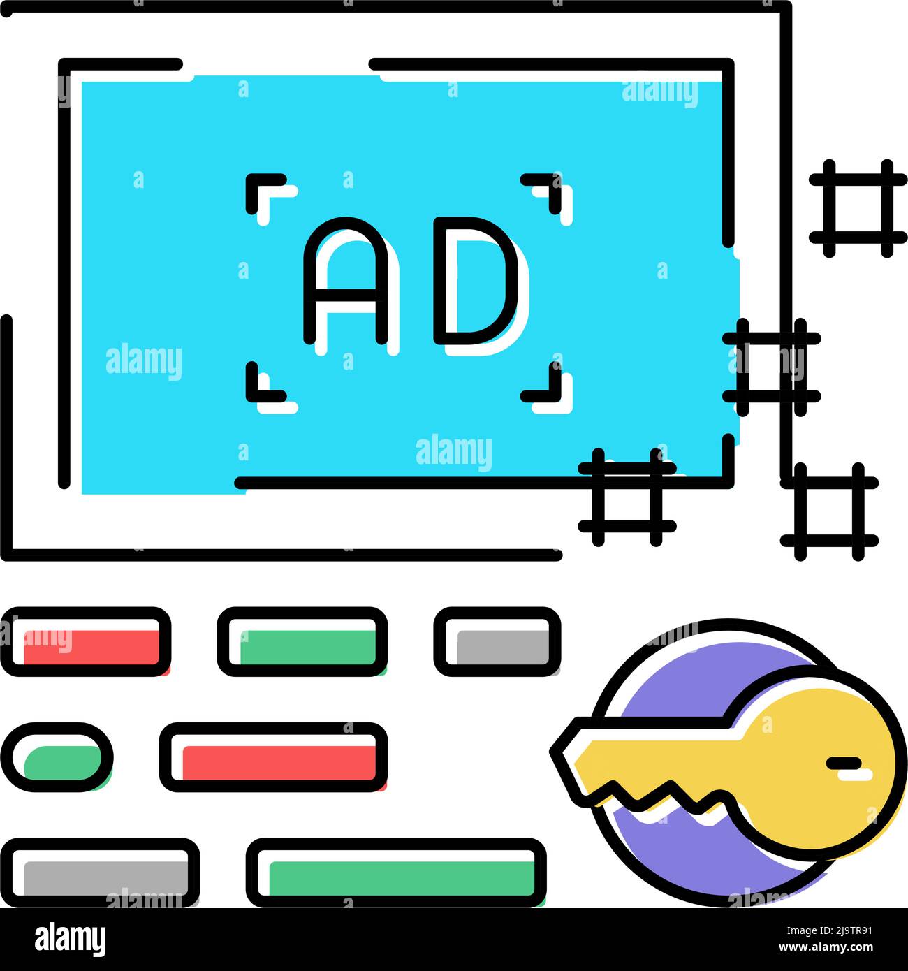 advertising keys color icon vector illustration Stock Vector Image ...