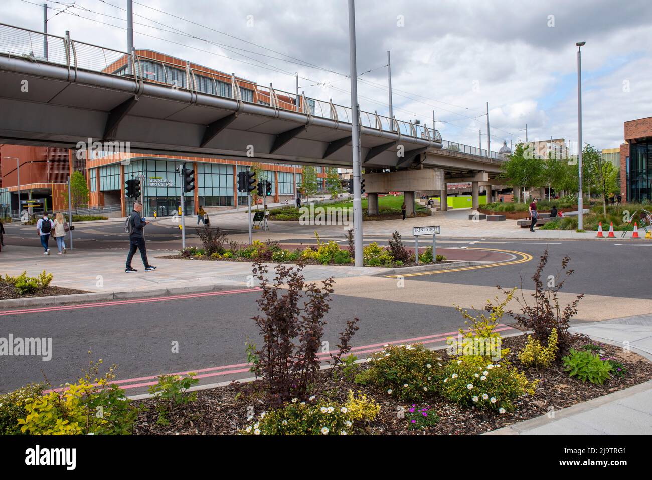 Trent Street and the junction of Canal Street in Nottingham City Centre ...
