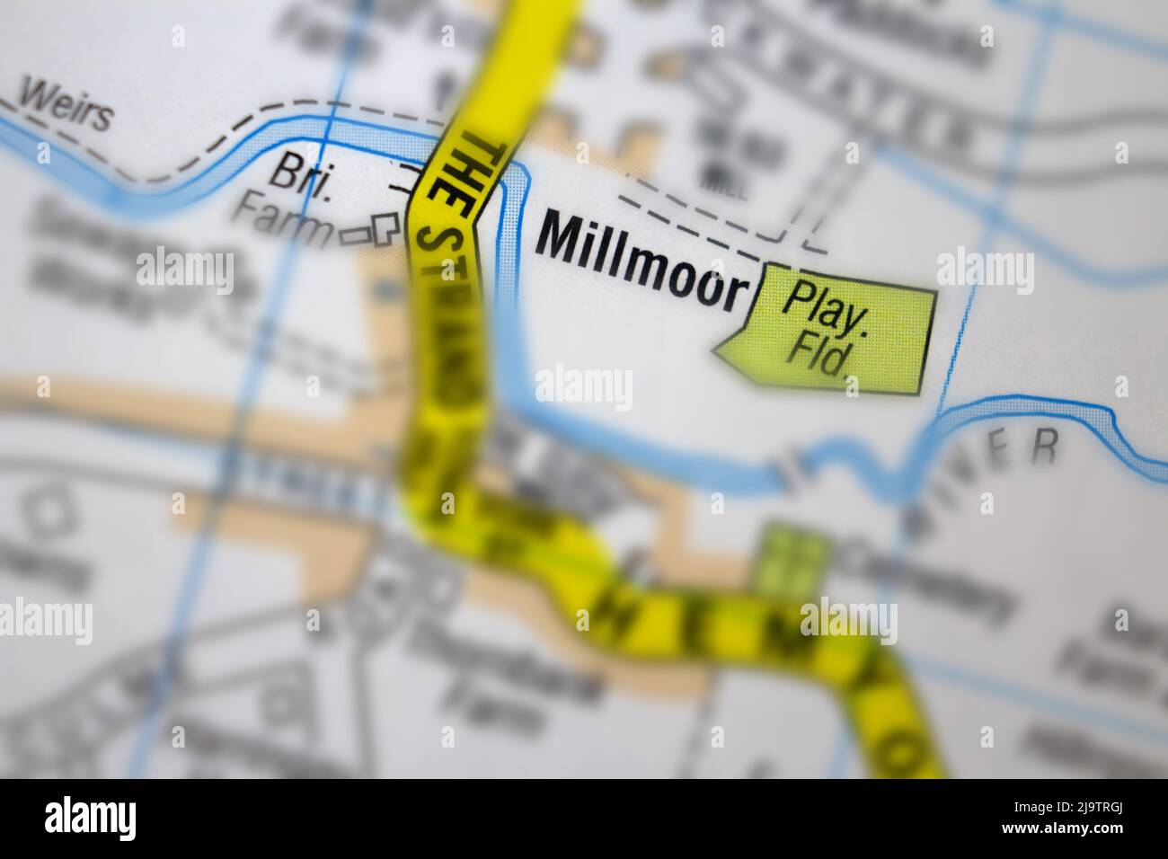 Millmoor village - Devon, United Kingdom colour atlas map town name ...
