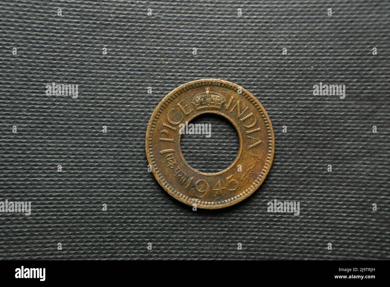One pice British India King George VI, 1945, Front view, Bronze Stock ...