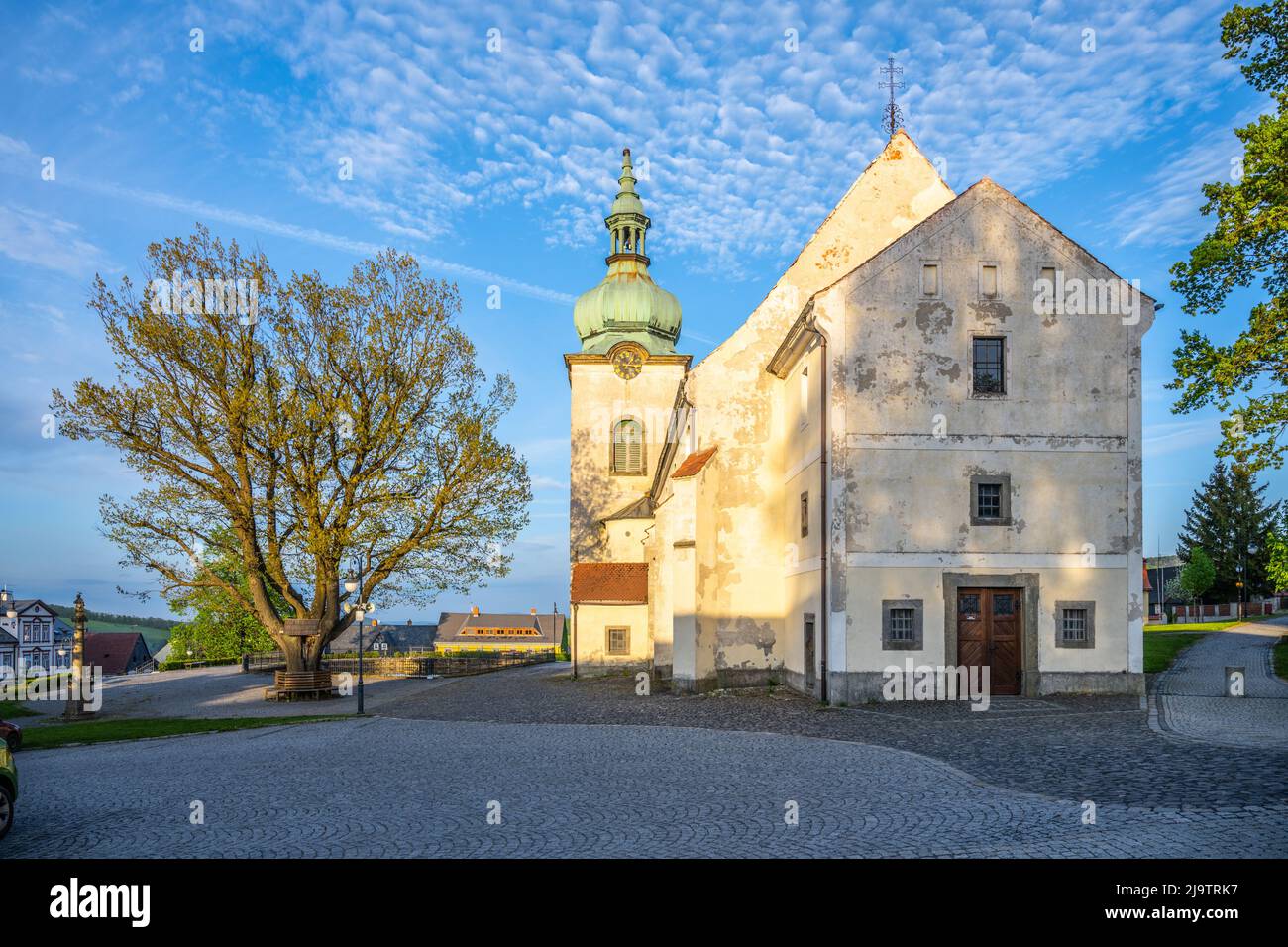 Rural church in small Czech town Stock Photo - Alamy