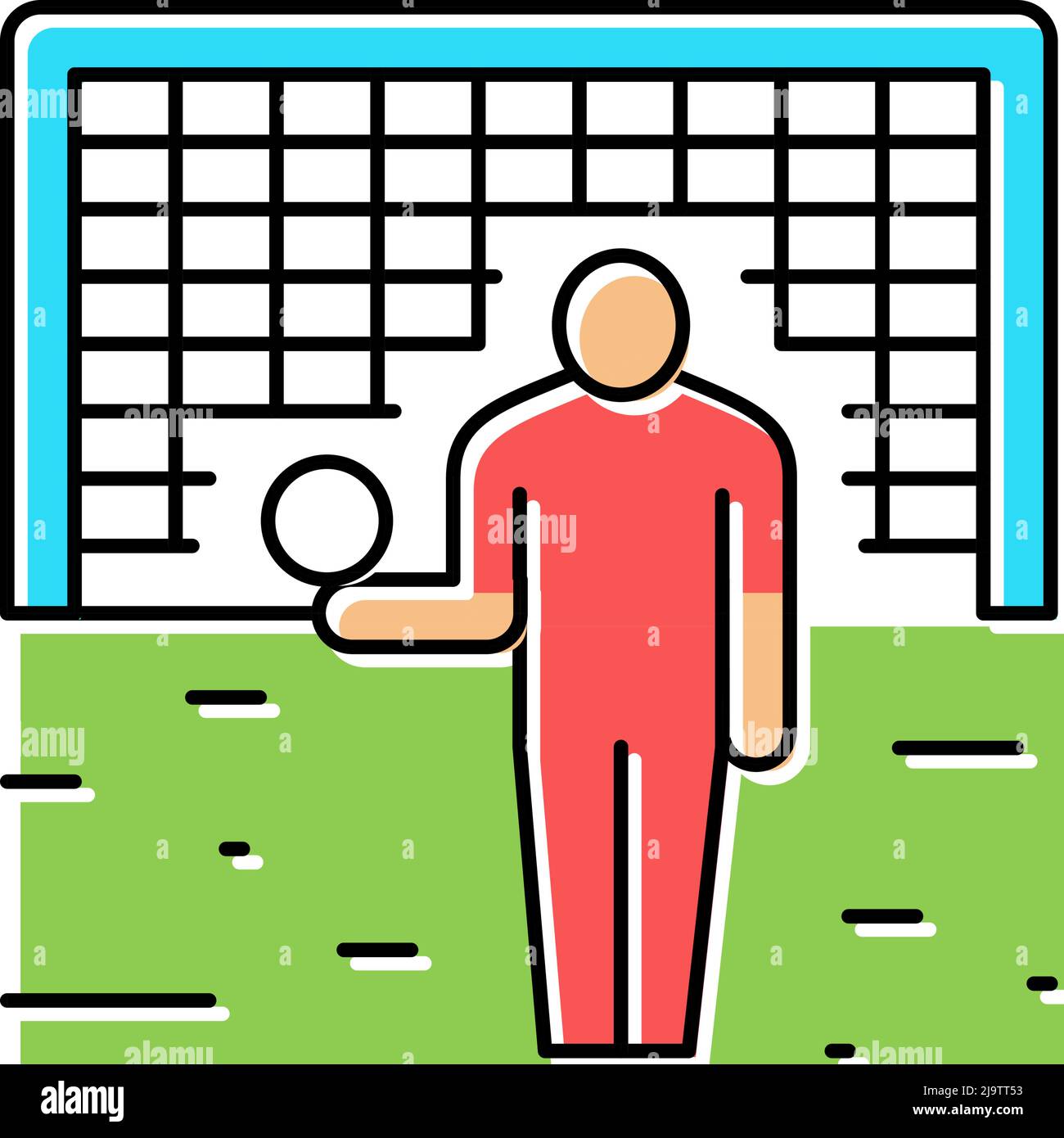 goalkeeper soccer color icon vector illustration Stock Vector Image ...