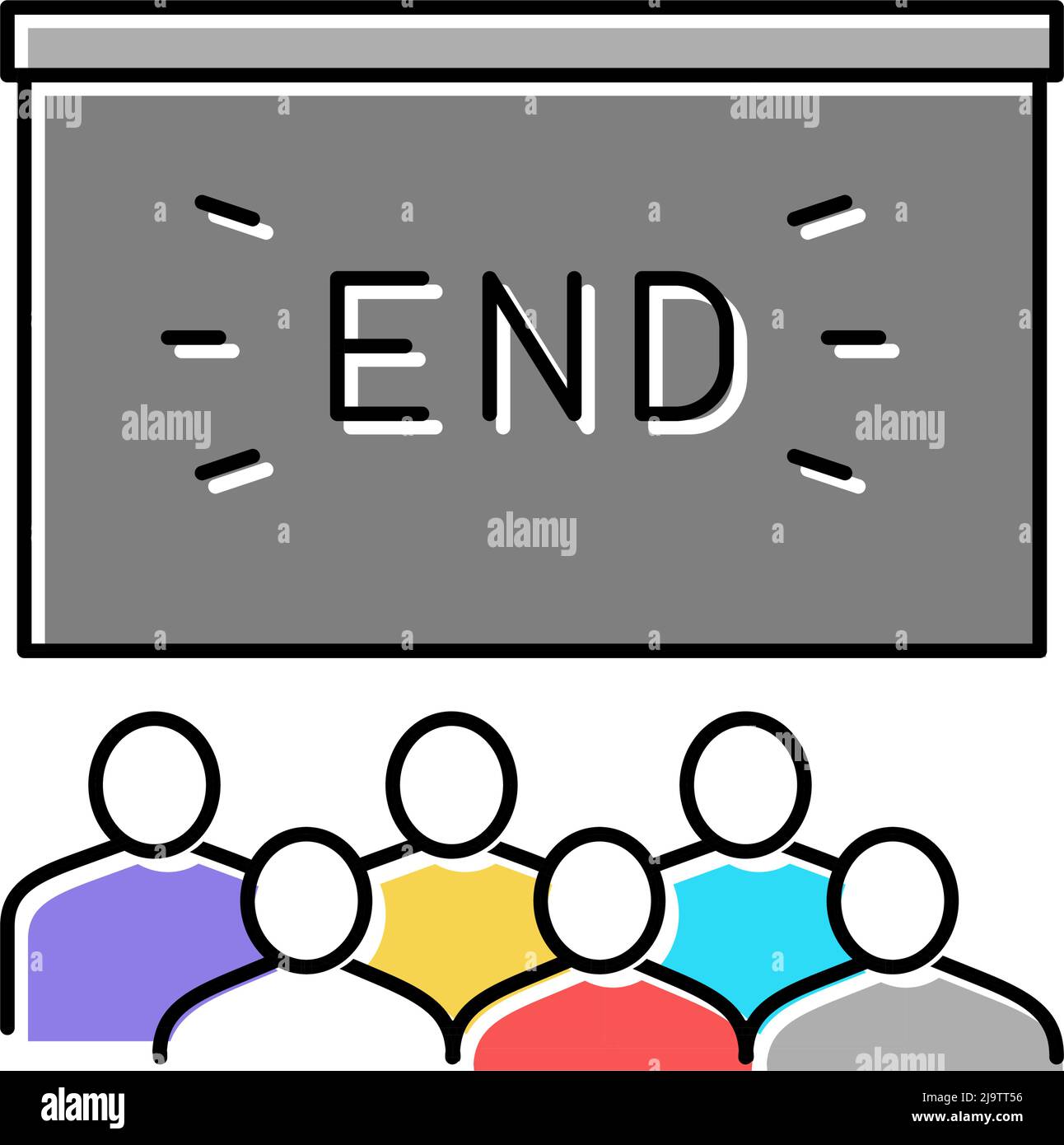 movie end in cinema color icon vector illustration Stock Vector Image ...