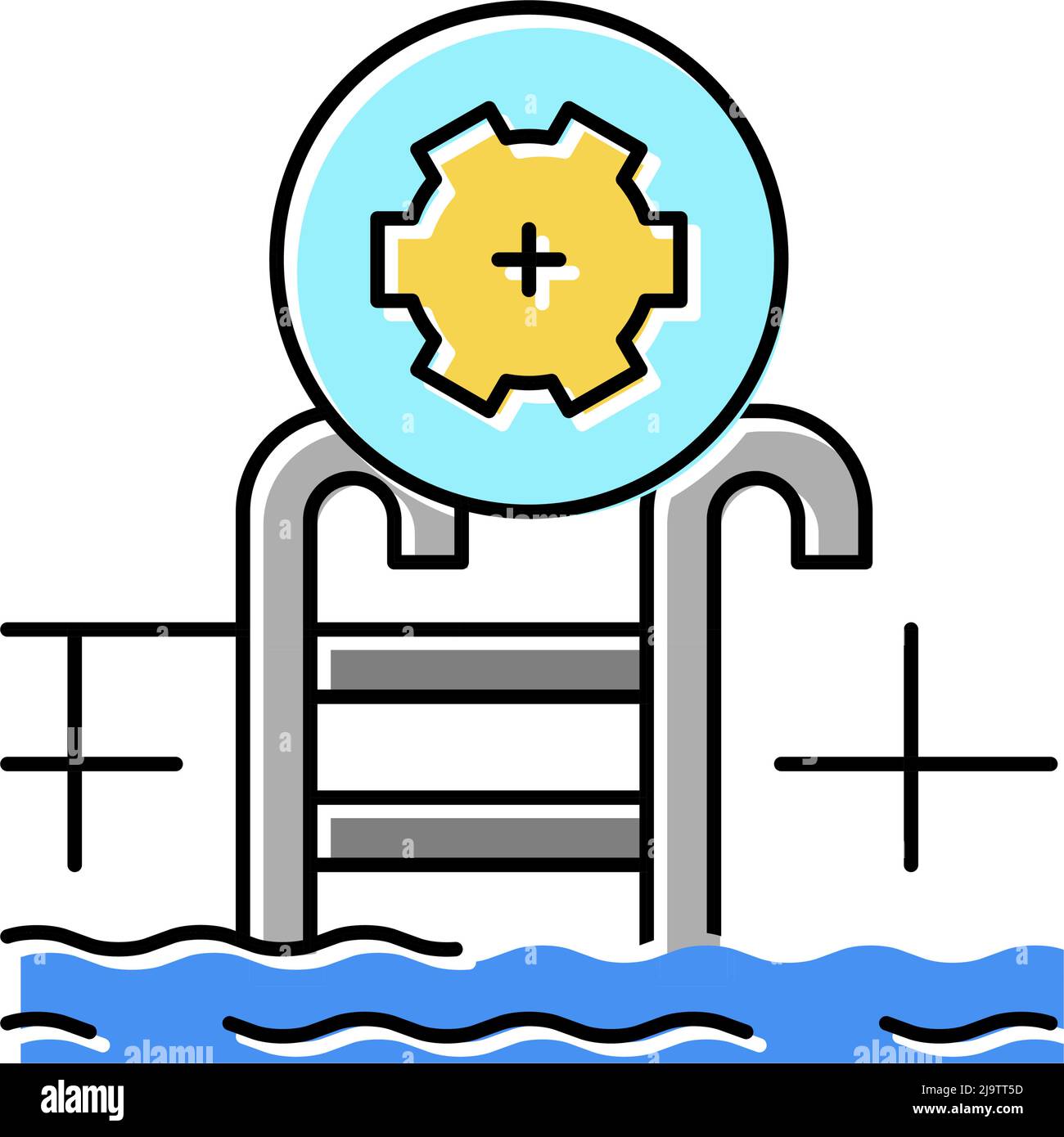 commercial pool services color icon vector illustration Stock Vector ...