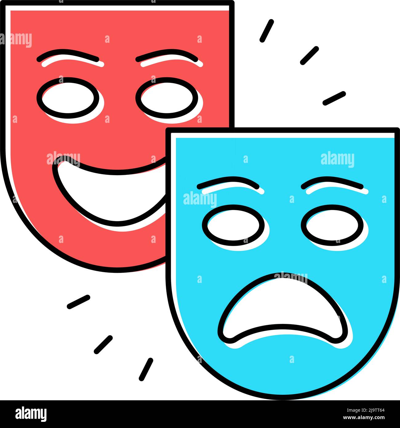 theater tragedy and comedy color icon vector illustration Stock Vector ...