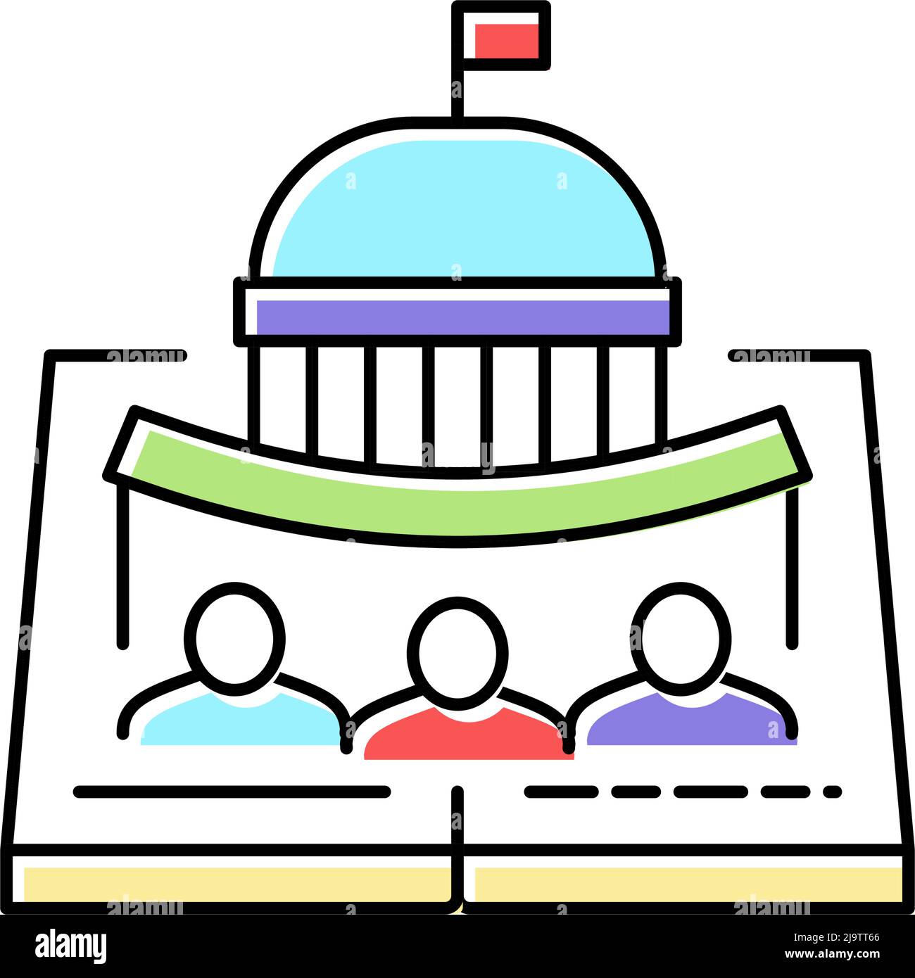 political history color icon vector illustration Stock Vector Image ...