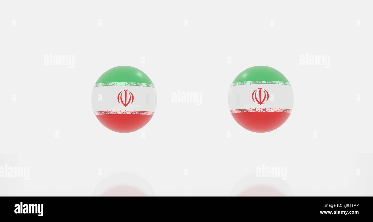 3d render of globe in Iran countries flag for icon or symbol Stock ...