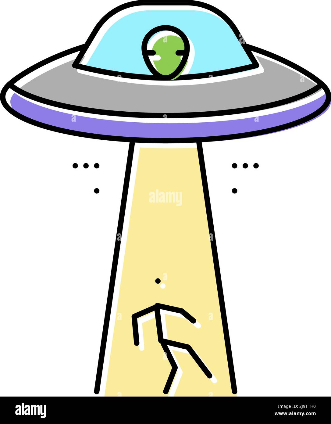 alien abduction color icon vector illustration Stock Vector Image & Art ...