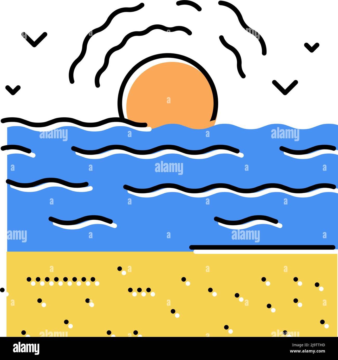 sea beach color icon vector illustration Stock Vector Image & Art - Alamy