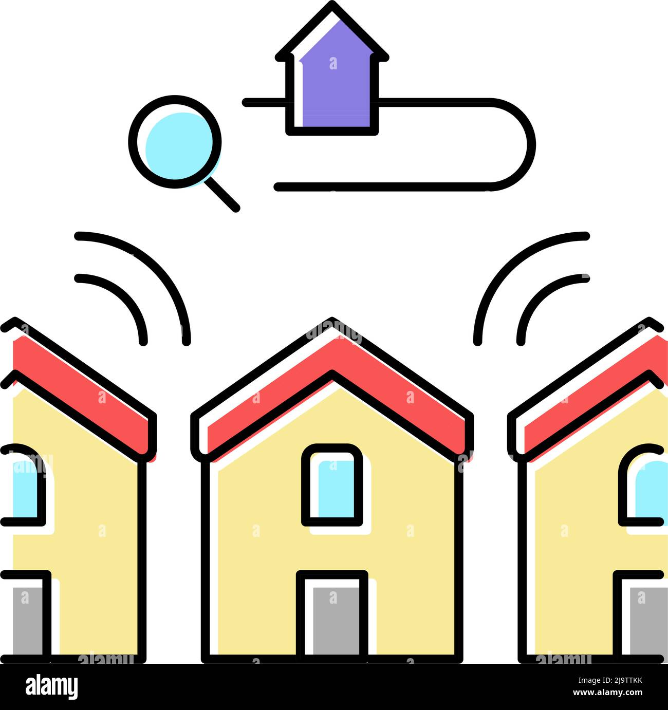 neighborhood in area color icon vector illustration Stock Vector Image ...