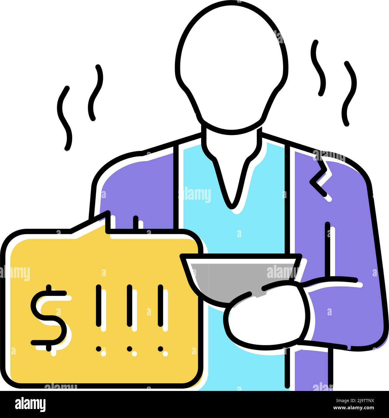 poverty social problem color icon vector illustration Stock Vector ...