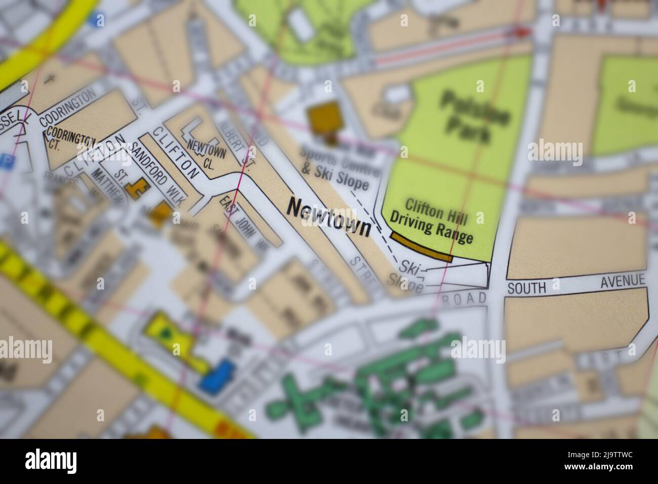 Newtown - Exeter, Devon, United Kingdom colour atlas map district name ...