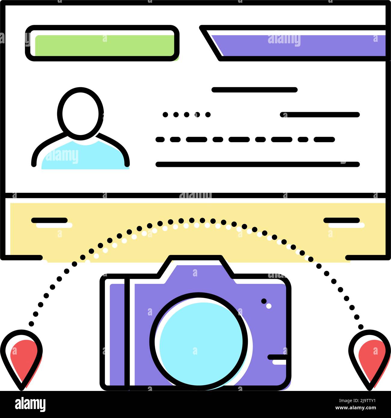 tourist visa color icon vector illustration Stock Vector Image & Art ...